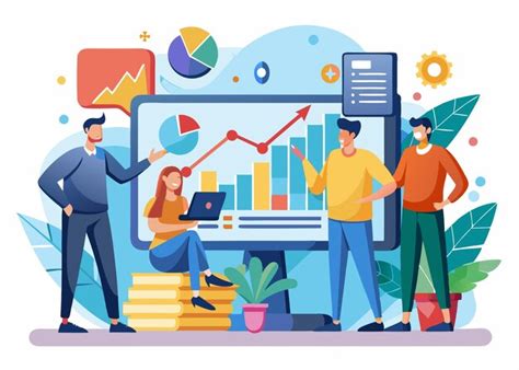Team Collaboration And Data Analysis In A Business Meeting Vector Illustration Premium Ai