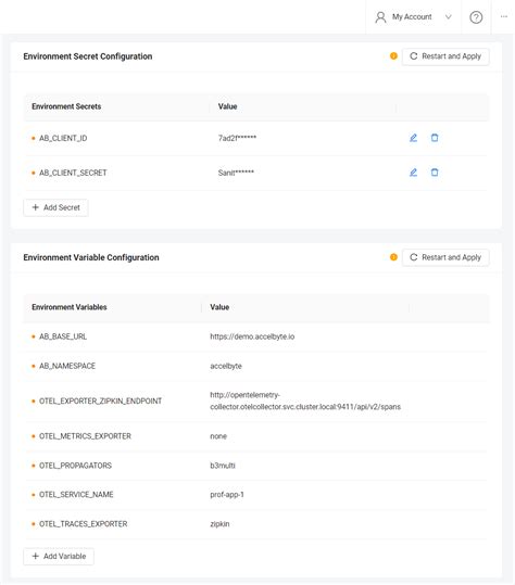 Extend App Environment Variables And Secrets Accelbyte Documentation
