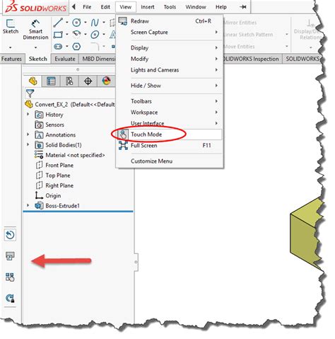 SOLIDWORKS Whats New Touch Mode Enhancements SW Computer Aided Technology