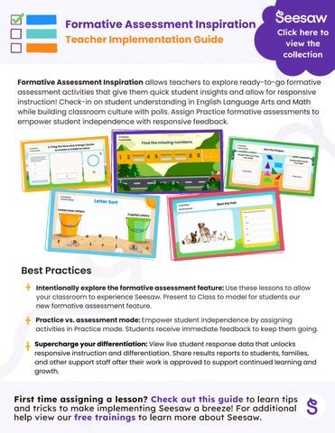 Formative Assessment Inspiration Implementation Guide By Seesawlearning Issuu