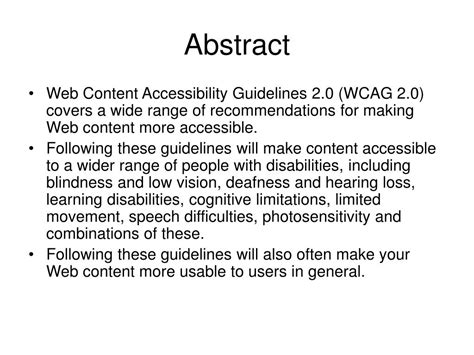 ppt web content accessibility guidelines 2 0 powerpoint presentation