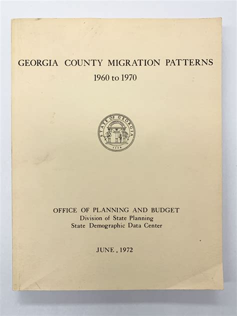 Georgia County Migration Patterns 1960 To 1970 By Age Sex And Color By Johnson Kenneth P Fine