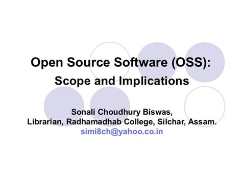 Open Source Software Oss Scope And Implication