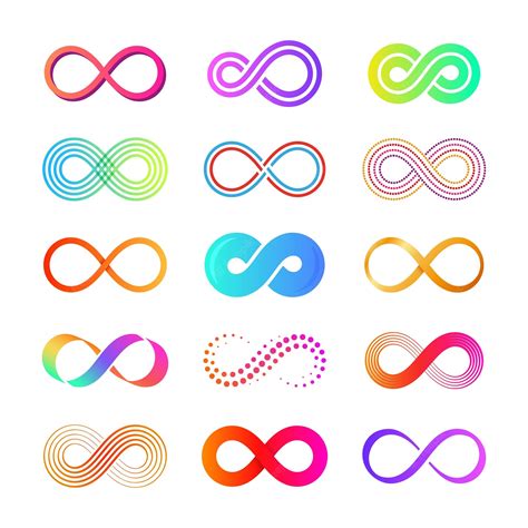 Premium Vector Flat Eternity Icons Endless Infinity Eternal Concept Symbols Isolated Mobius