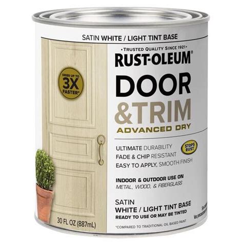 Rust Oleum Door Paint Stops Rust Satin White Tint Base Exterior