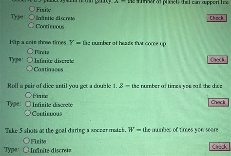 Answered O Finite Type Infinite Discrete O Continuous Flip A Coin