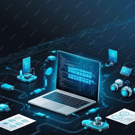 Digital Software Technology Development Concept Premium Ai Generated Image