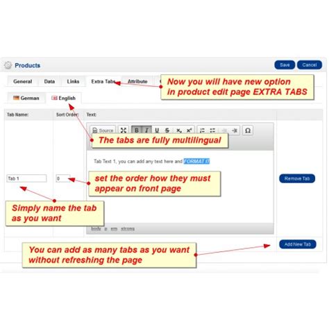 opencart unlimited extra products multilingual tabs opencart 3 x