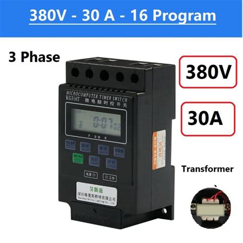 Kg316t Digital Timer Microcomputer Programmable Switch 220v 380v 10a 30a Transformer Mcb Din