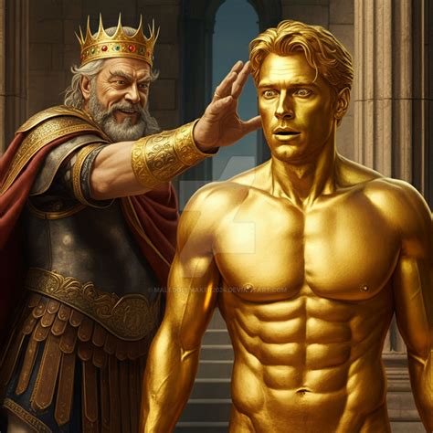 King Midas Transforms Hunk Into Gold Statue By Maledollmaker2024 On