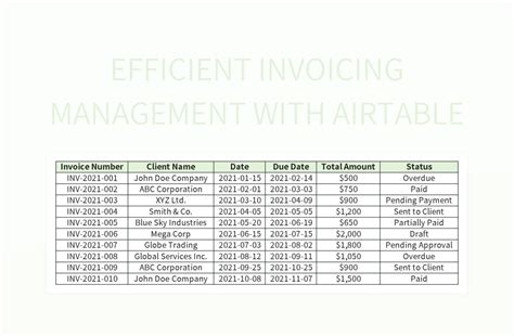 Streamline Your Invoice Management With Ease Excel Template And Google Sheets File For Free