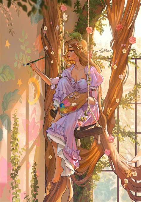 Rapunzel And Pascal Tangled Drawn By Toshiasan Danbooru