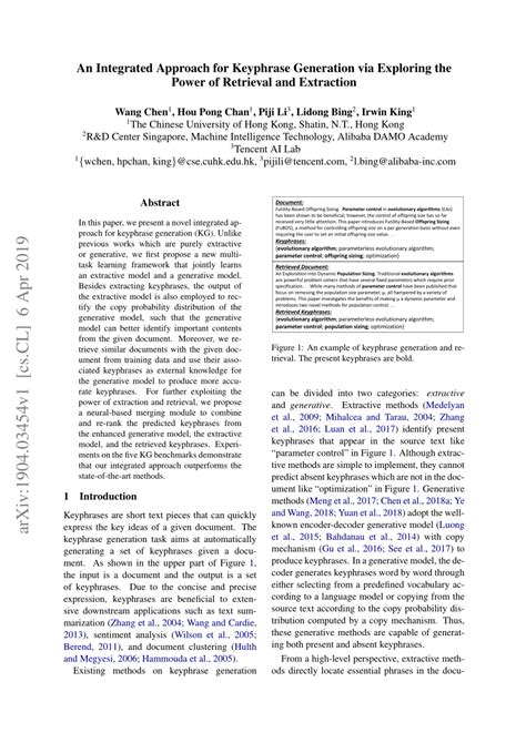 Pdf An Integrated Approach For Keyphrase Generation Via Exploring The