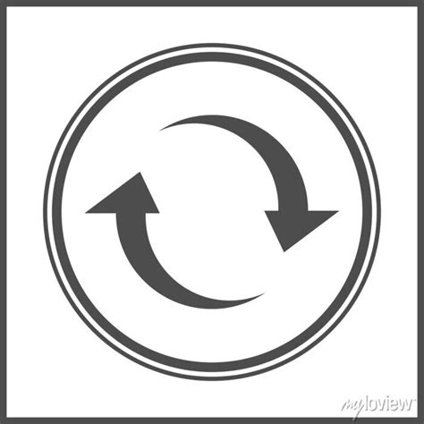 Reload Circlular Arrow Vector Symbol Arrow Rotation Icon Wall Mural • Murals Element Rotation