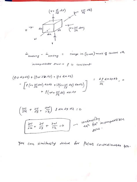 [solved] 1 Derive The Continuity Mass Conservation Equation In Course Hero