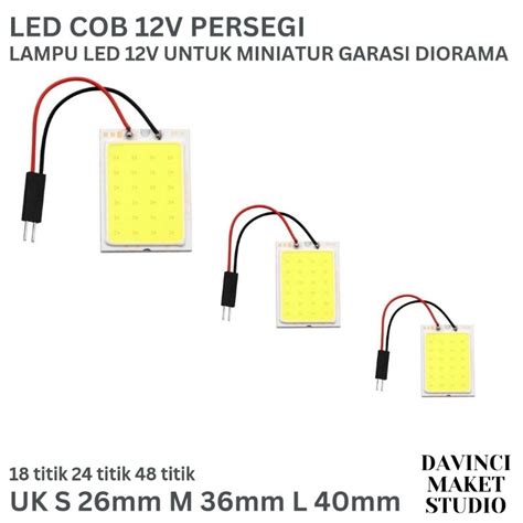 Jual 12v Sml Rangkaian Lampu Led Kotak Cob 12v Dengan Kabel Untuk Maket Diorama Prewired Led