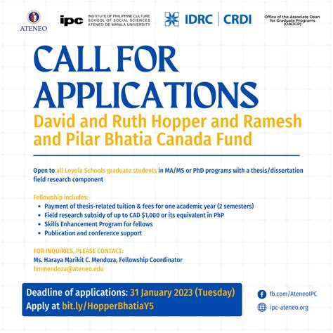 Call For Applications International Development Research Centre Fifth Cohort News Ateneo