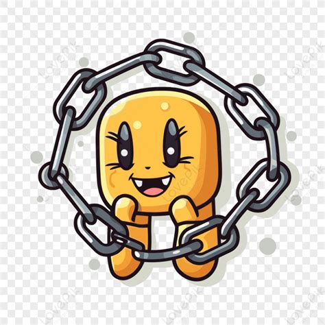 체인 클립 아트와 귀여운 작은 노란색 문자 벡터문자 T상표 Png 일러스트 무료 다운로드 Lovepik