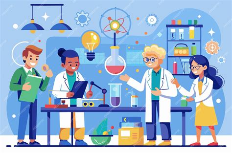 Lab Section With Students Experimenting On Subatomic Particle Behavior