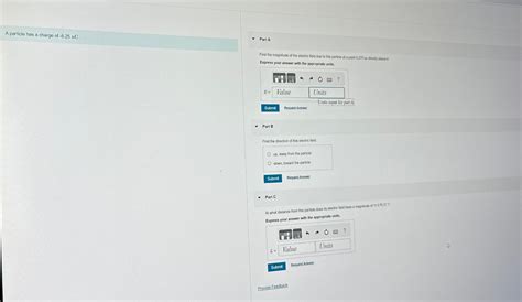 Solved A Particle Has A Charge Of NC Part AFind The Chegg Com