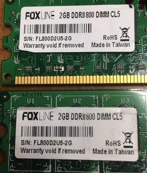 Оперативная память Ddr2 2gb 800 Foxline купить Комьютерные аксессуары и комплектующие