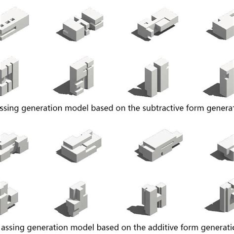 Several Different Types Of Building Model Based On The Subtract Form