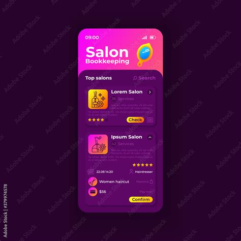 Counting Service Smartphone Interface Vector Template Mobile App Page Purple Design Layout