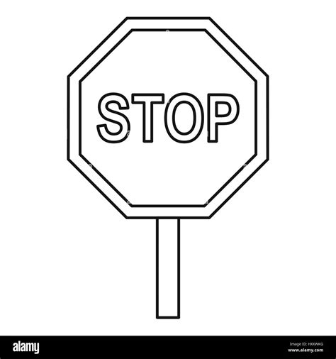 Stop Traffic Sign Icon Outline Style Stock Vector Art And Illustration Vector Image 137044532