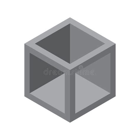 Isometric Cube Figure Three Dimensional Shape Dark Gray Volume Vector Block Form Stock
