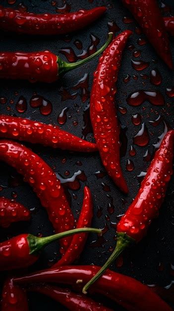 Premium Ai Image Red Chilli On A Black Background