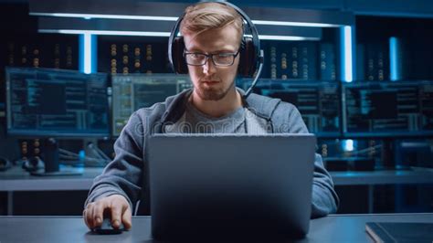 Portrait Of Software Developer Hacker Gamer Wearing Glasses And