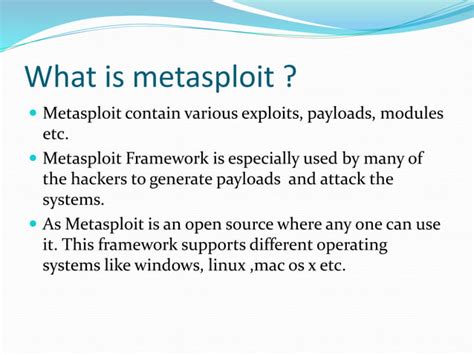 Introduction To Exploitation And Metasploit Pptx Operating Systems Computer Software And