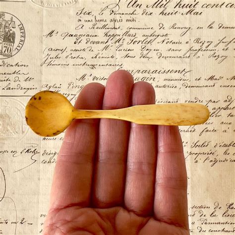 Antique Bone Spoon Small Bone Spoon Hand Carved Bovine Etsy