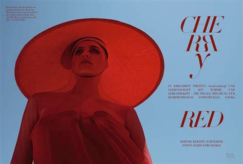 Greta Bultmann Wows In Red For Harpers Bazaar Germany