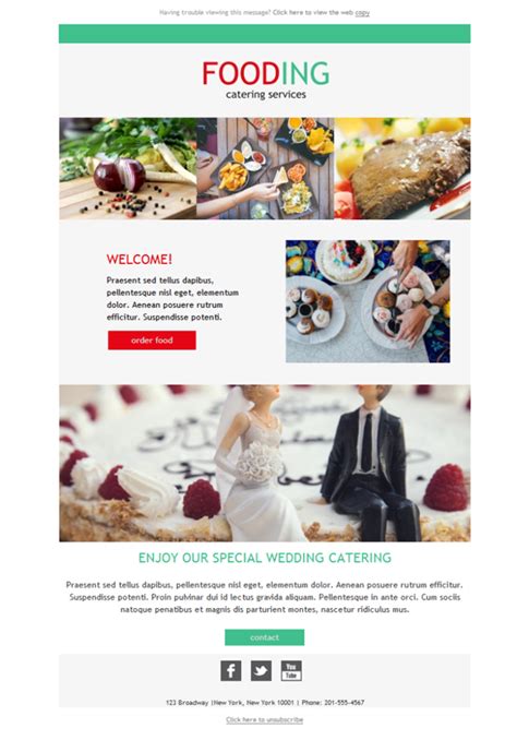 Catering Request Email Template