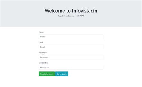 Codeigniter 4 Sign Up Ajax Example Infovistar