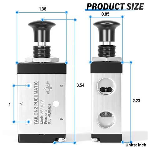 Air Compressor Control Valve Tailonz Pneumatic 38 Inch Sliding Switch