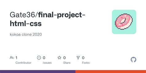 GitHub Gate Final Project Html Css Kokoa Clone