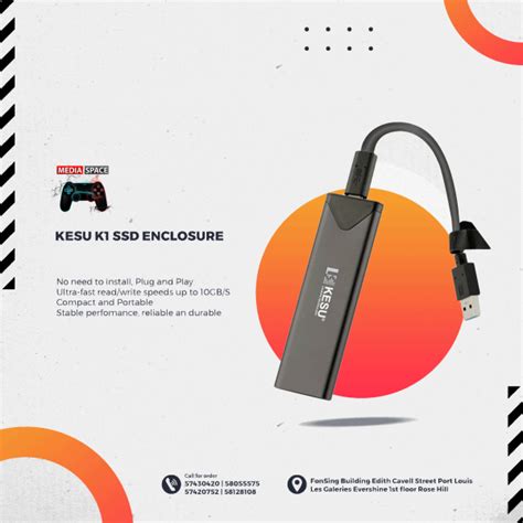 KESU M SSD Enclosure Adapter USB Gen Gbps NGFF B Key Hard Drive Caddy External