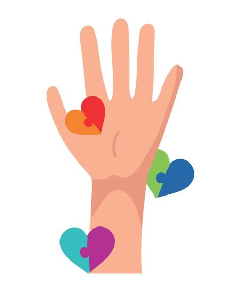 A Hand With Colorful Puzzle Pieces On It 49430851 Vector Art At Vecteezy