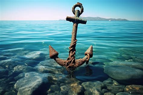 Premium Ai Image Anchoring In A Crystal Clear Ocean