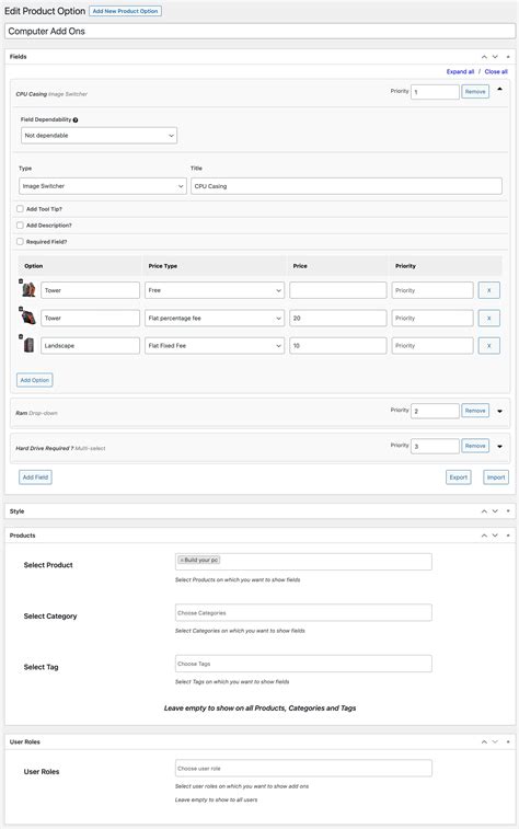 Woocommerce Product Options Add Custom Product Add Ons