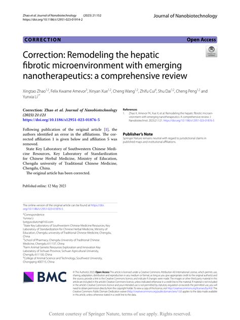 Pdf Correction Remodeling The Hepatic Fibrotic Microenvironment With
