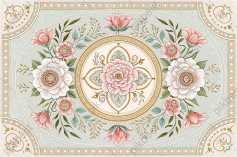 Elegant Vibrant Floral Motifs With Medallion Perfect For Classic