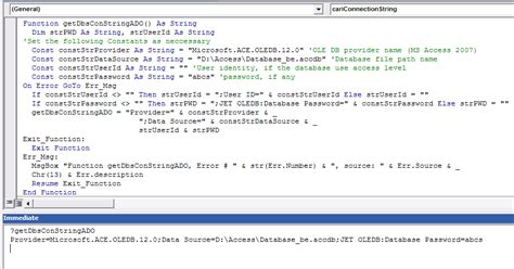 Get Connection String To Access Ado Database