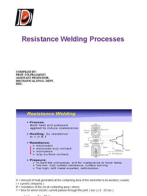 Resistance Welding Processes Pdf Welding Construction