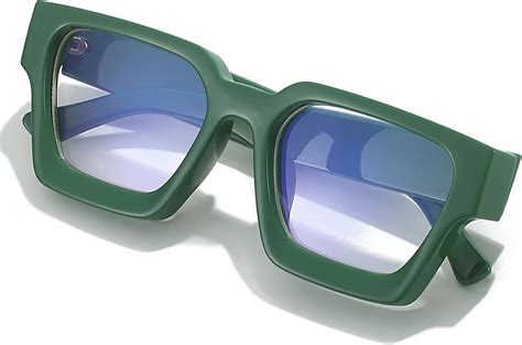 Aieyezo Square Thick Frame Glasses For Women Men Fashion