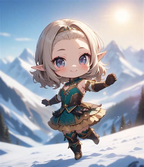 Chibi Elf Warrior Girl In The Image Created By Max Ai Tensorart