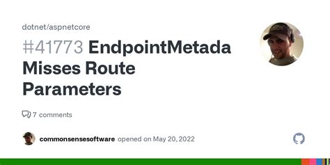 Endpointmetadataapidescriptionprovider Misses Route Parameters · Issue 41773 · Dotnet