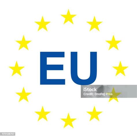 유럽 공식 스타 파란색과 노란색 연합 국기 Eu 플래그 배경에 고립 된 색상 0명에 대한 스톡 벡터 아트 및 기타 이미지 0명 Eurozone 개념 Istock